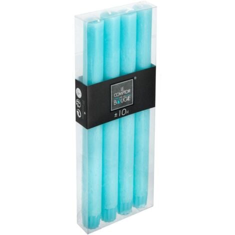 4 BOUGIES BATON OLIA H24CM DIAM 2.2CM BLEU CLAIR