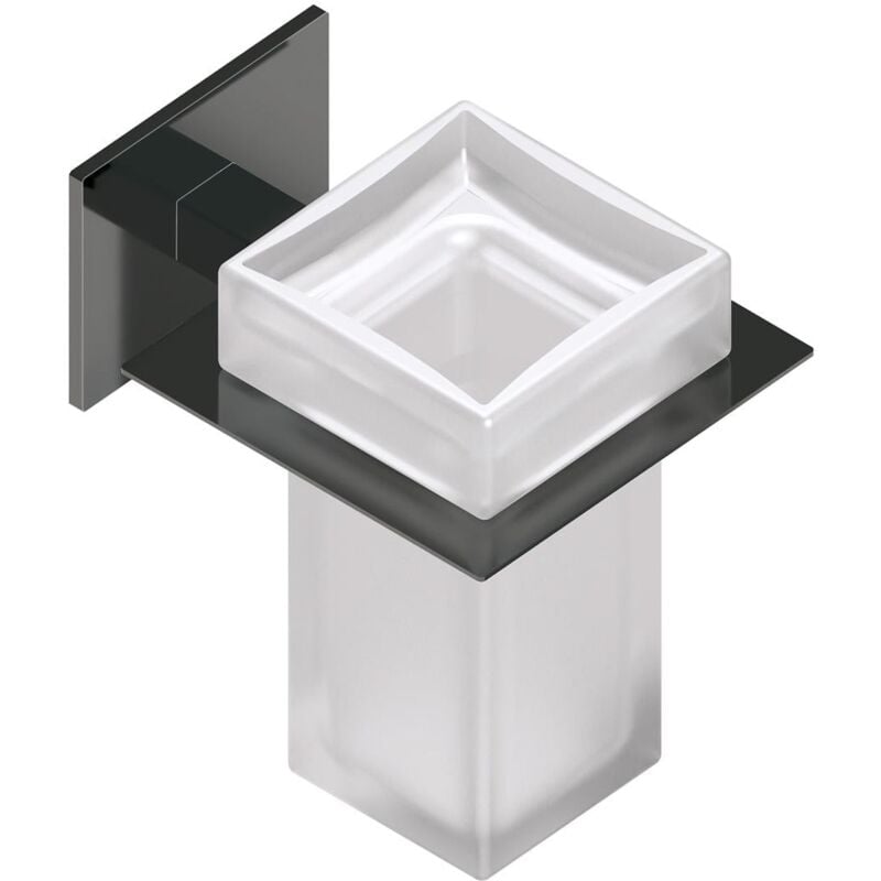 BELTRAN 20258 LUKA Vaso Cromo Negro Adhesivo - ref: 064-20258