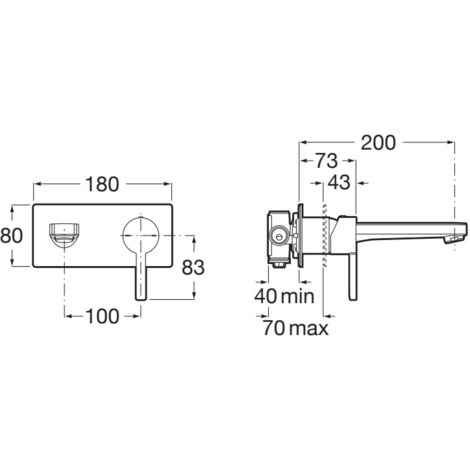 ROCA A5A3596NM0 NAIA Grifo Monomando Empotrable Lavabo Negro Titanio ...