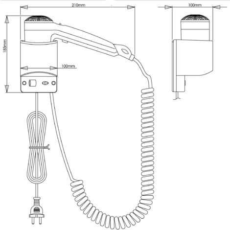 MEDICLINICS SC0020 Secador de Pelo Lateral Blanco - ref: SC0020
