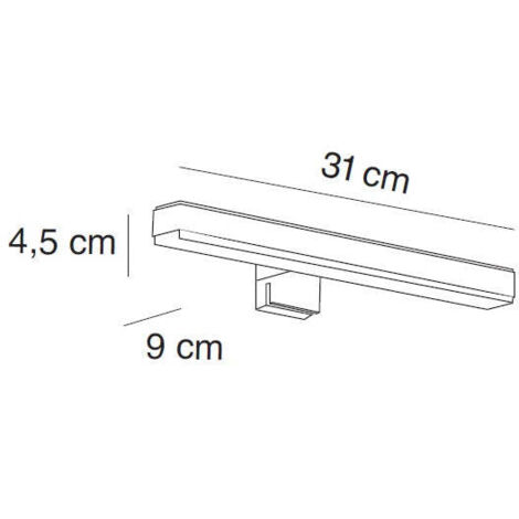 MANILLONS TORRENT 07662002 Aplique LED 310 Mm Rectangular Cromo - ref ...