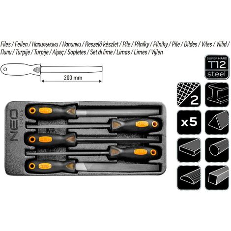 5 tlg. Metallfeilen-Set 25 Jahre Garantie