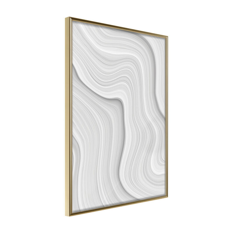 Affiche Murale Encadrée "Snow Contour Lines" 30 x 42 cm Or