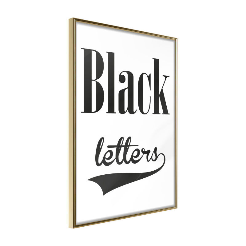 Affiche Murale Encadrée "Black Lettering" 21 x 30 cm Or