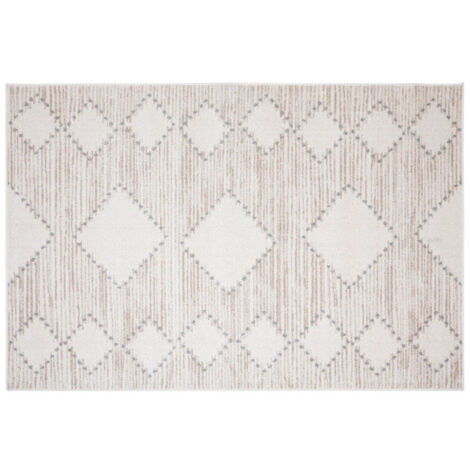 Tapis à Poils Ras "Éthnique" 120x170cm Beige