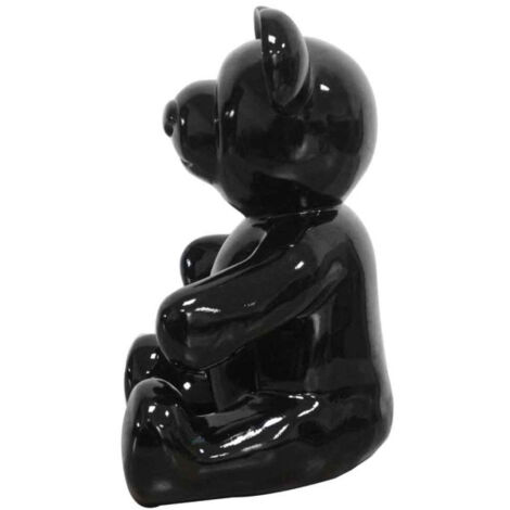 Sculpture Déco Ourson "Ted" 29cm Noir