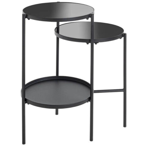 Table d'Appoint Design "Trio" 71cm Noir