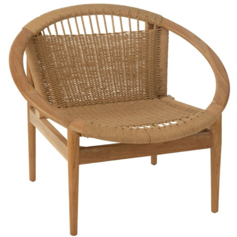 Fauteuil Design Rond en Teck "Bali" 90cm Naturel