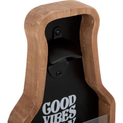 Décapsuleur Mural en Bois "Family Corner" 39cm Noir