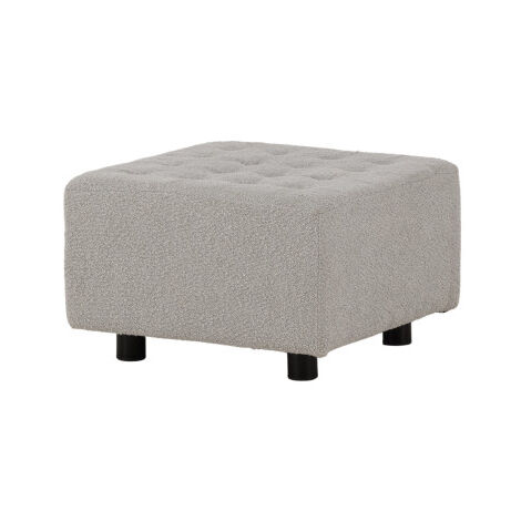 Pouf Tissu Bouclé "Bowie" 51cm Gris Clair