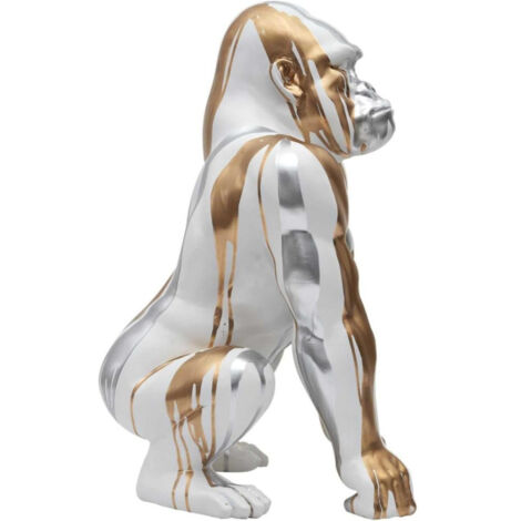 Statuette gorille coulure 45cm blanc design pop art moderne King ...