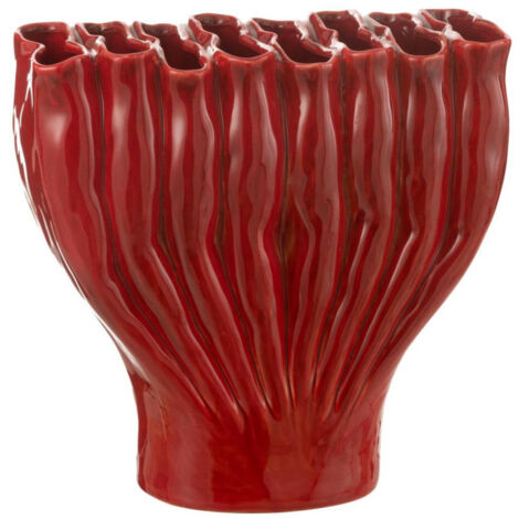 Vase Déco Multi Tubes "Étroit" 35cm Rouge