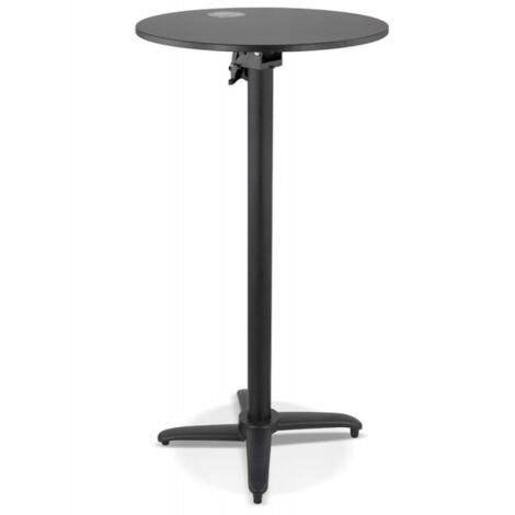 Table Haute Pliable Ronde "Dorthy" 111cm Noir