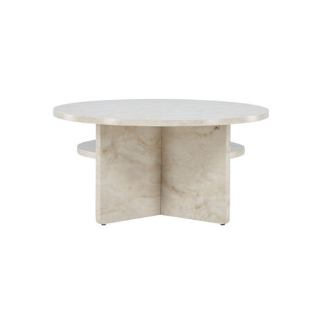 Table Basse Effet Marbre "Alesund " 85cm Beige