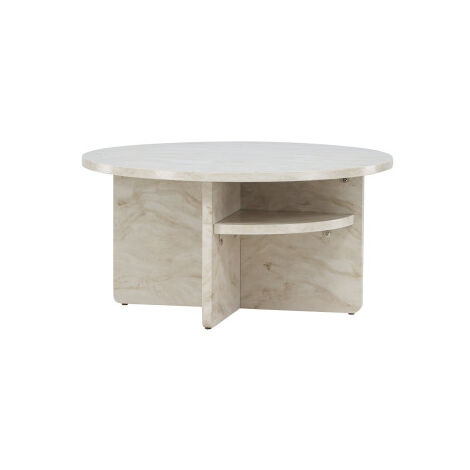 Table Basse Effet Marbre "Alesund " 85cm Beige