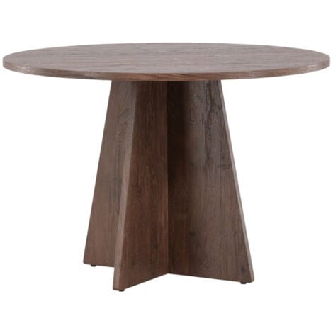 Table à Manger Ronde "Bootcut" 110cm Marron