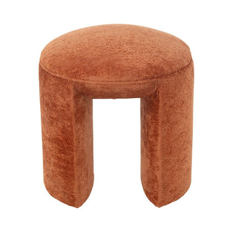 Pouf Rond Design "Anise" 44cm Orange Rouille