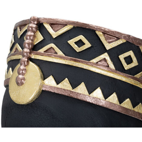 Statue Tête Homme Couvre-Chef "Massai" 56cm Noir