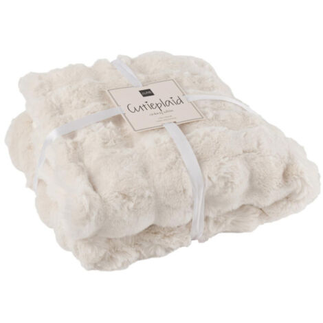 Plaid Uni "Wave" 130x180cm Blanc