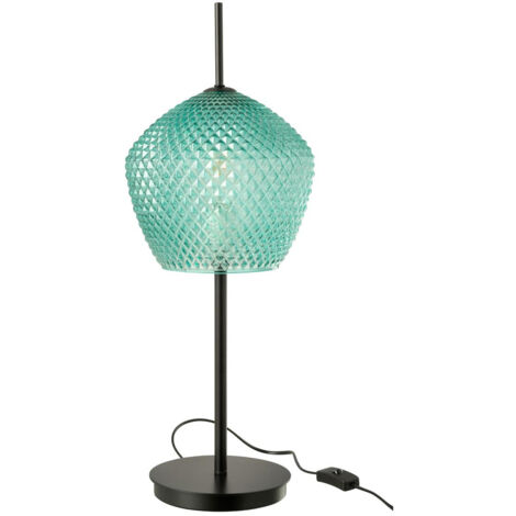 Lampe à Poser en Verre Design "Jenna" 60cm Bleu