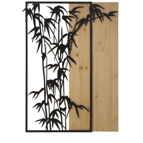 Cadre mural en bambou noir et beige grand format salon moderne 80cm ...
