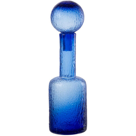 Vase bouteille en verre bleu de 43 cm Spiaggia objet décoration ...