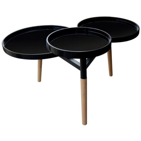 Table d'Appoint Déco "Butler" 86cm Noir