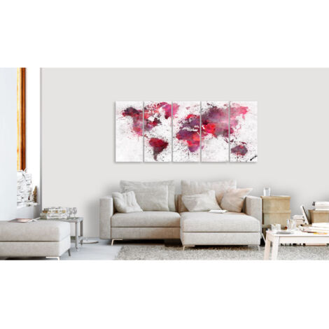 Tableau Imprimé 5 Panneaux "Bloody Map Narrow" 80 x 200 cm