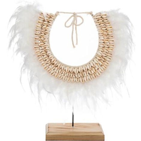 Collier Plume Déco "Ritual" 39cm Naturel