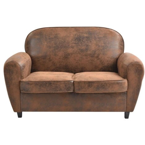 Canapé Club Vintage "Confortable" 139cm Marron