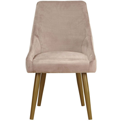 Lot de 2 Fauteuils en Velours "Bafia" 80cm Taupe