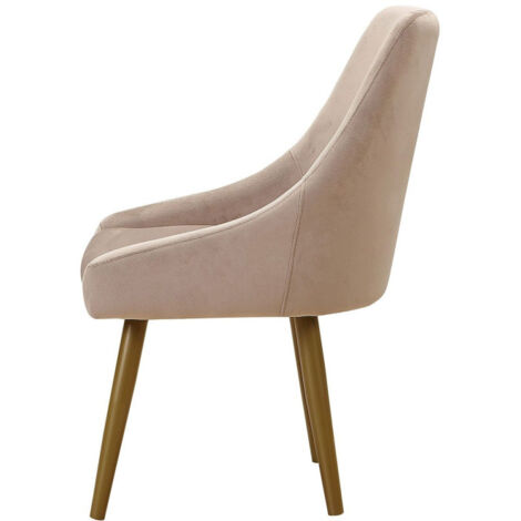 Lot de 2 Fauteuils en Velours "Bafia" 80cm Taupe