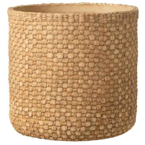 Cache-Pot Déco en Ciment "Woven" 27cm Beige