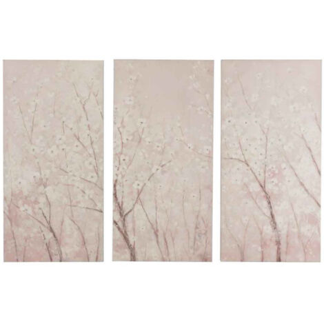 Lot de 3 Toiles Déco "Sakura" 50x100cm Rose