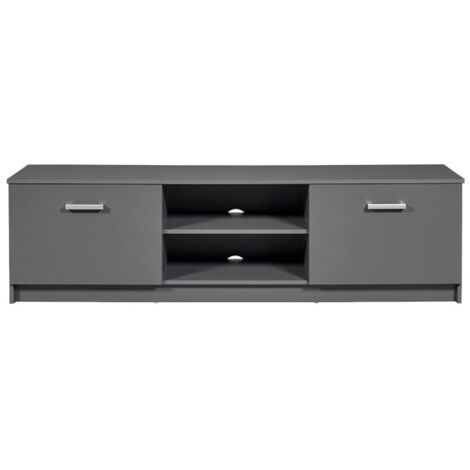 Meuble TV 2 Portes Design "Azio" 180cm Gris