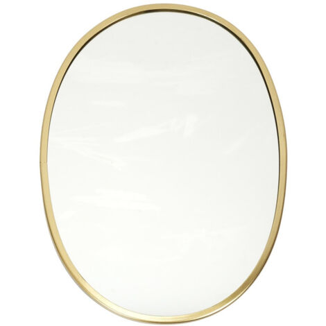 Miroir Mural Déco "Contour Ovale" 34cm Or