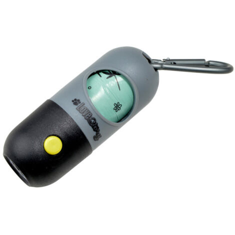 Distributeur de Sacs à Excréments "Lampe" 11cm Gris