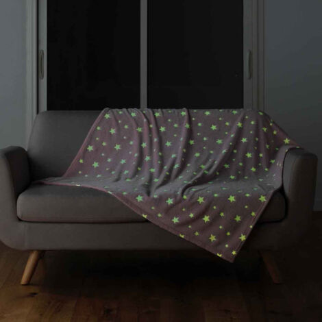 Plaid Phosphorescent "Fluo Night" 125x150cm Rose
