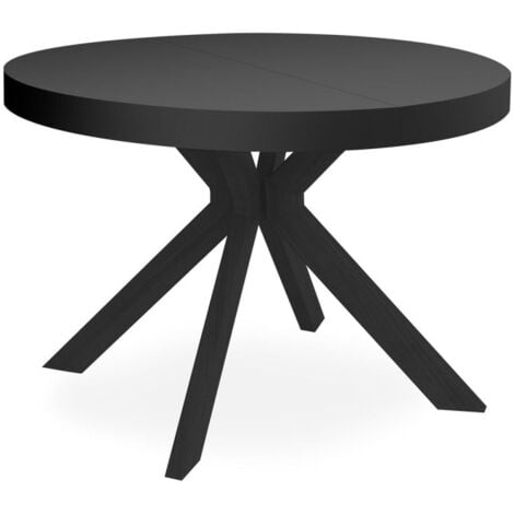 Table Ronde Extensible "Zefane" 160-260cm Noir