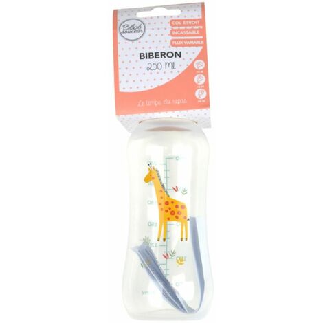 Paris Prix - Biberon Pour Bébé Girafe sweet Savane 250ml Jaune