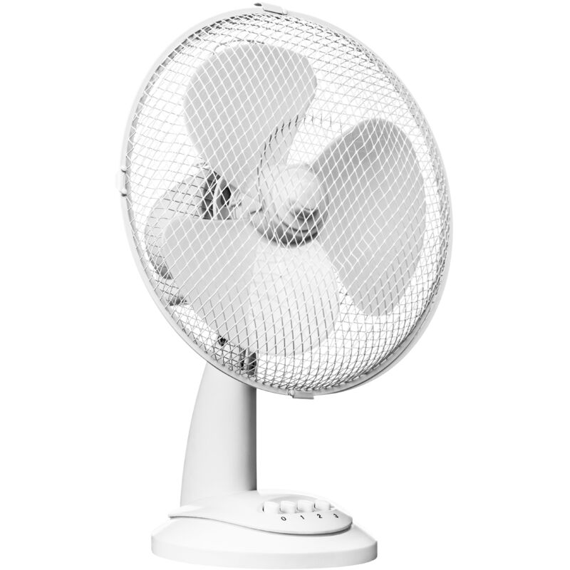 Premier Housewares Three Speed/Oscillation White Desk Fan