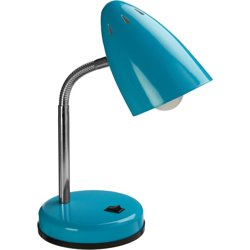 Interiors by Premier Blue Gloss Desk Lamp Adjustable Living Room Desk Lamp Minimalistic Desk Lamp for Reading Writing