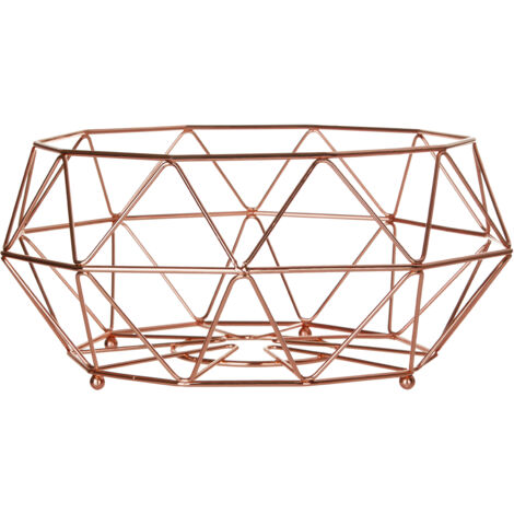 Interiors By Premier Contemporary Copper Finish Fruit Basket, Geometric ...
