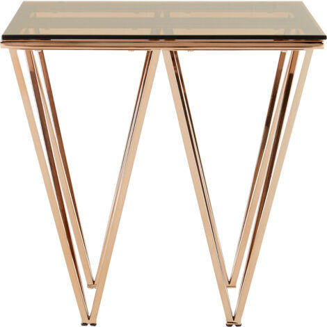 Interiors by Premier Sleek Square Rose Gold End Table, Versatile ...