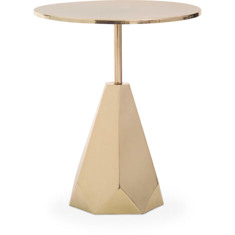 Interiors by Premier Shiny Gold Side Table, Modern Round Side Table For ...