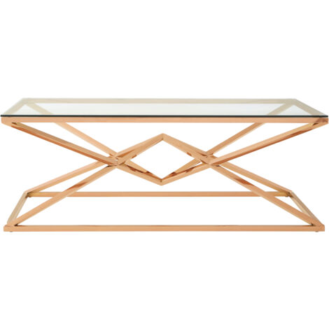 Interiors by Premier Stunning Corseted Rose Gold Coffee Table ...