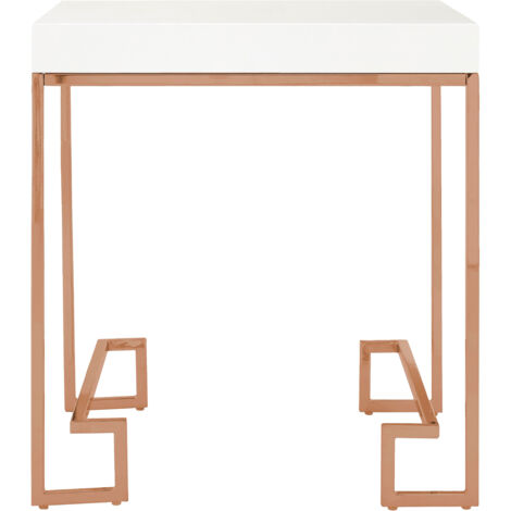 Interiors by Premier Contemporary Rose Gold Angled Legs End Table ...