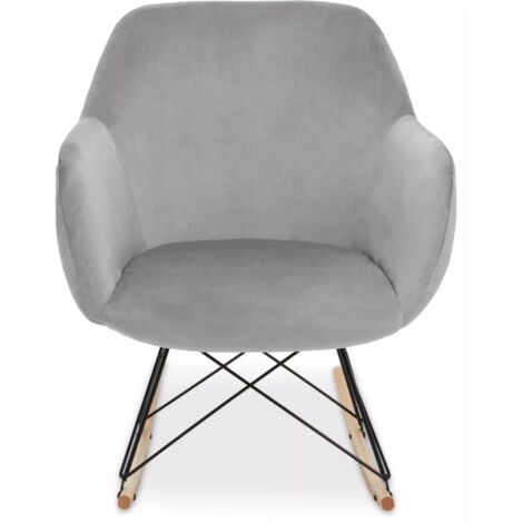 Interiors by Premier Grey Velvet Rocking Chair, Comfortable Velvet Desk ...