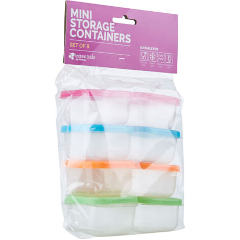 Premier Housewares Mini Storage Plastic Containers - Set of 8
