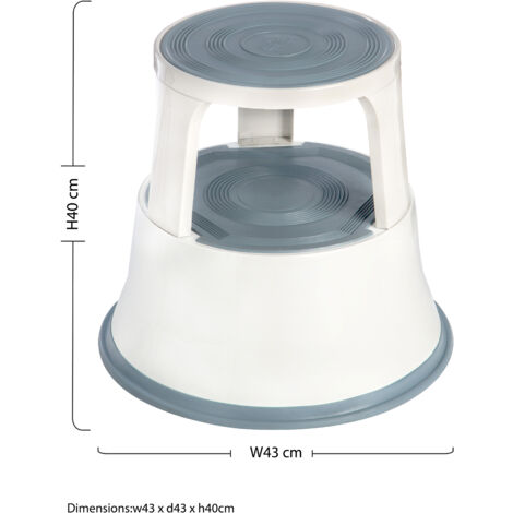 Premier Housewares 2 Tier White Step Stool